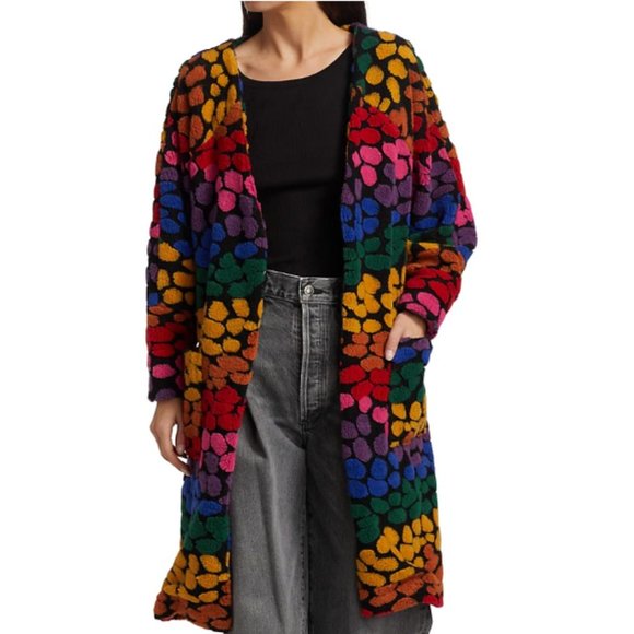 FARM Rio | Sweaters | Farm Rio Womens Rainbow Leopards Fleece Duster ...